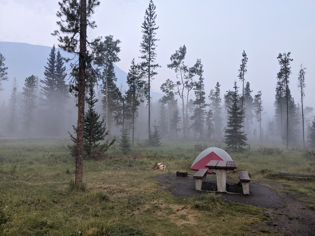 Camping at Wapiti Campground Jasper - A walk and a lark