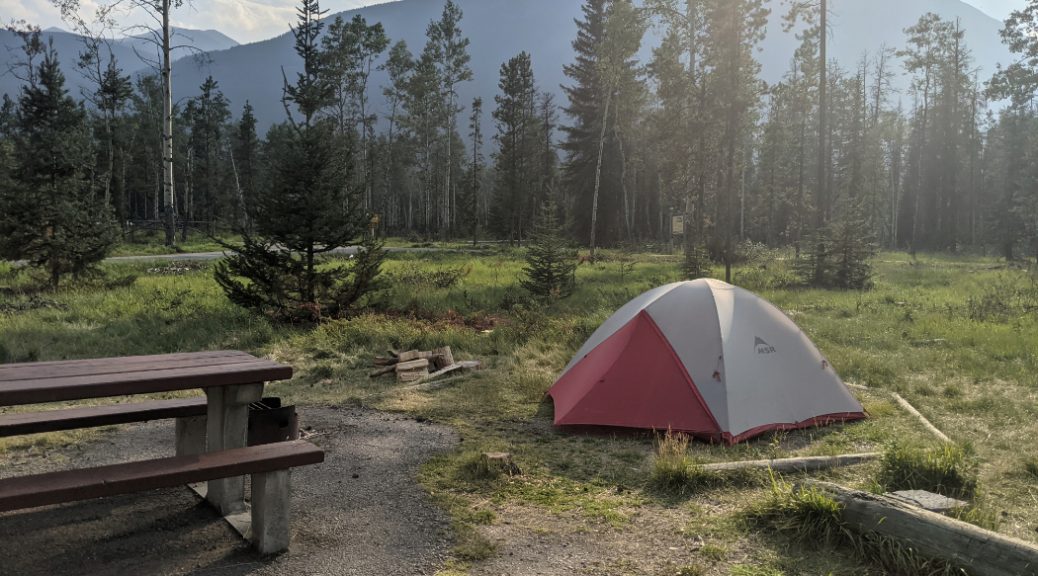 Camping at Wapiti Campground Jasper - A walk and a lark
